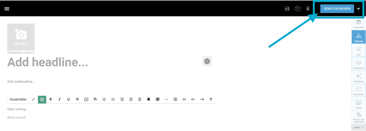 Send for Review Button - RebelMouse